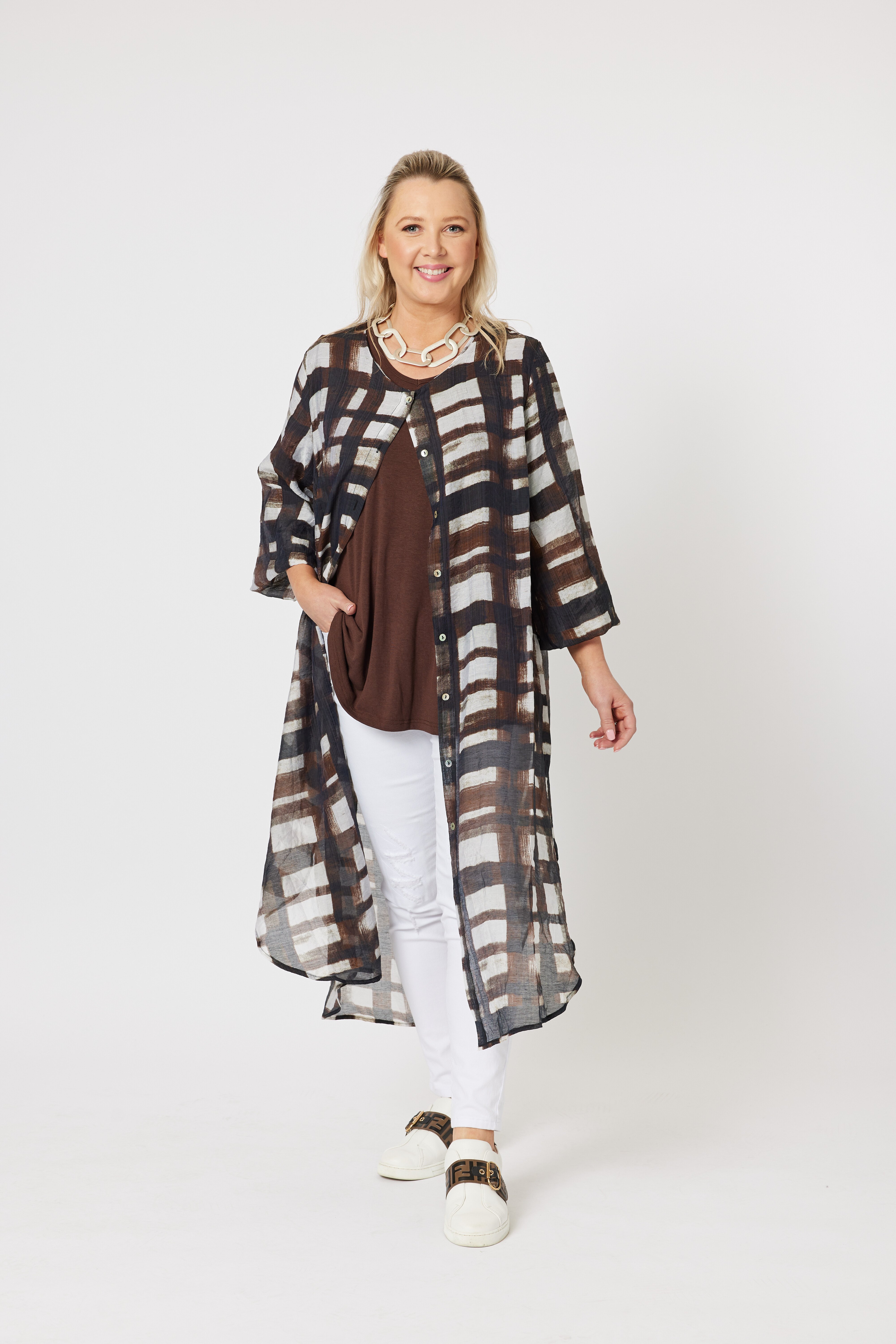 CLARITY ZENA LONG LINE SHIRT - Tops : Mainly Casual | Women's Clothing ...